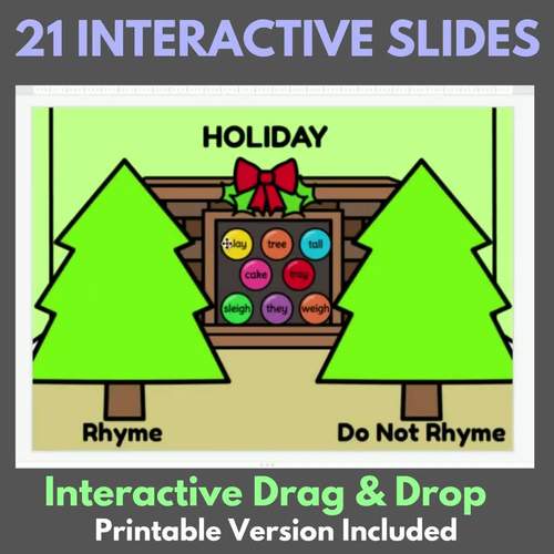 Christmas Rhyming Activities in Digital and Print | Rhyme and Sort ...