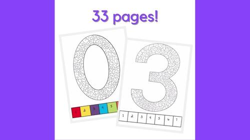 Color by Numbers Learn the numbers coloring pages activity, Pre-K, K ...