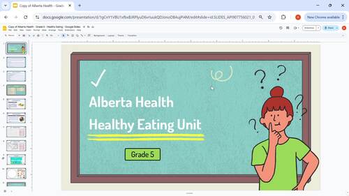 Google Slides Lessons - Alberta Health Grade 5 - Healthy Eating Unit