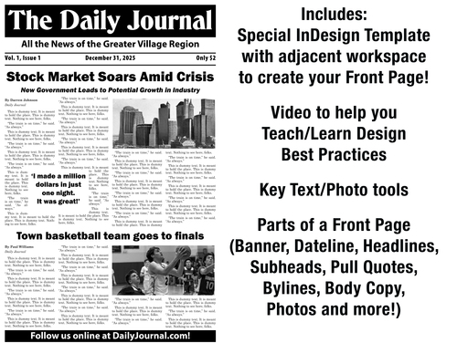 newspaper layout template indesign