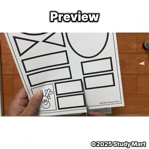 Reindeer 2D Shape Math Craft | Christmas Bulletin Board Template by ...