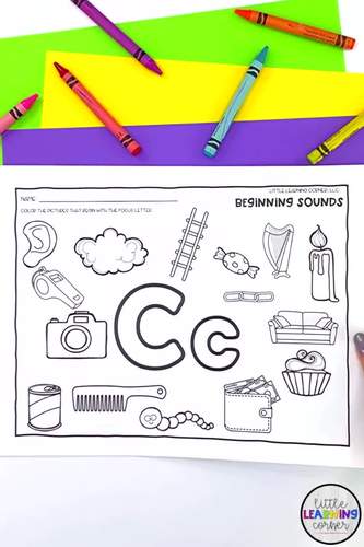 Beginning Sounds Worksheets Coloring Pages Letter Sounds | TPT
