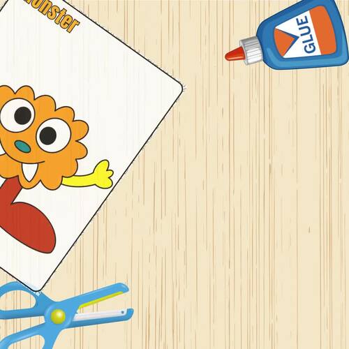 Monster Craft Template-Fall Activity Template Crafts-Monster Cut & Paste