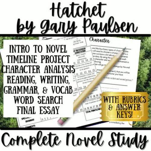 Hatchet Novel Study Unit Bundle of Hatchet Novel Activities, Lessons ...