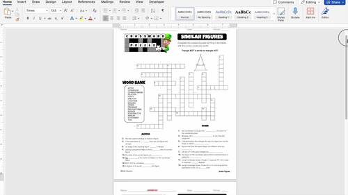7th Grade Math Fun St. Patrick's Day Worksheet Similar Figures Review ...