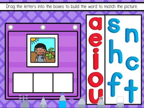 CVC Word Building Short O (Digital Activity for Seesaw) | TPT