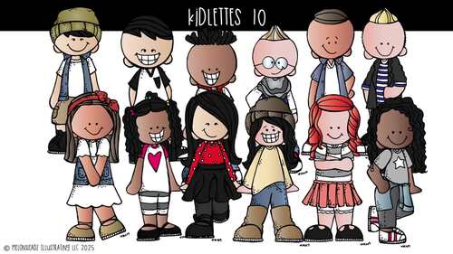 Kidlettes clip art 10, Kids clip art COLORED Version by Melonheadz Clipart