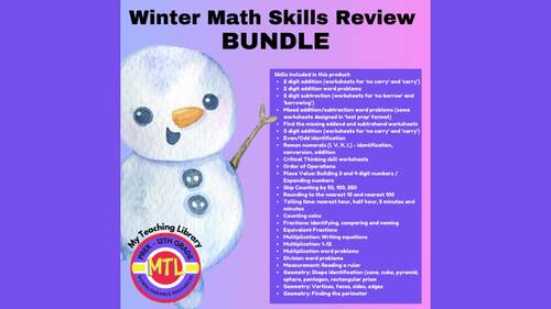 Winter Math Review BUNDLE by My Teaching Library | TPT