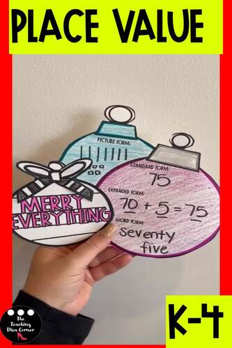 Christmas Math Place Value Craft by The Teaching Diva Corner | TPT