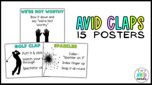 AVID Claps Posters - Classrom Decor by AVID Nerds | TPT