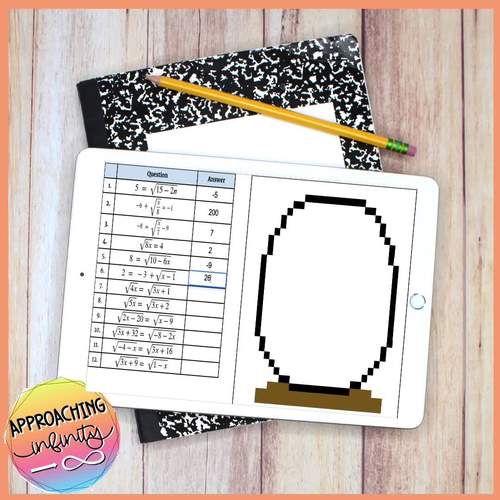 Solving Radical Equations Mystery Pixel Art by Approaching Infinity