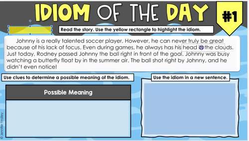 Idiom of the Day | Idiom Practice with Google Slides™ by Jennifer Findley