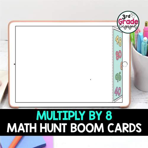 Multiply by 8 Multiplication Fact Fluency Practice Digital Math Boom Cards