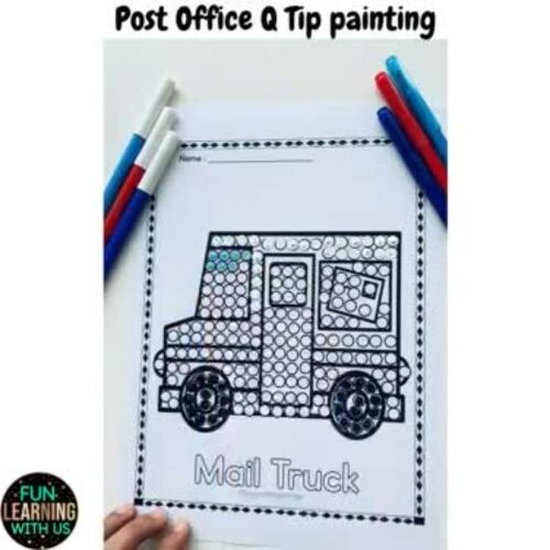 Post Office Q-Tip Painting | Community Helpers Fine Motor Activity
