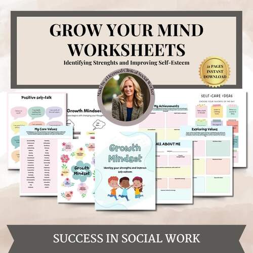 Grow your mind worksheets, therapy resources, social emotional learning