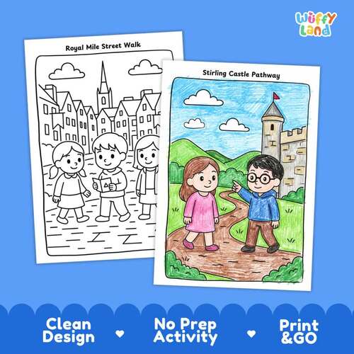 Scotland Coloring Pages | Scottish Landmarks & Geography Worksheets UK ...