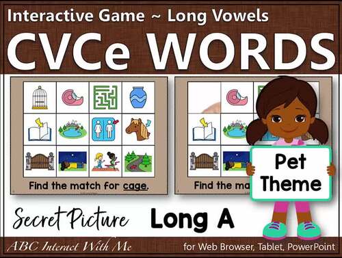 CVCe Words Long A Vowel Interactive Phonics Game Magic E {Reveal Secret ...