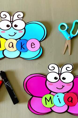Butterfly Name Writing Craft - Bug Craft - Name Recognition Fine Motor ...