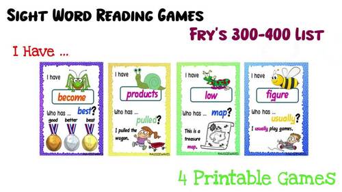 Fry's Sight Words Games I Have, Who Has 300 - 400 words by Aussie Waves