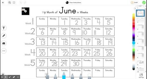 Digital Calendar Journal Activities Seesaw by Maggie's Kinder | TPT