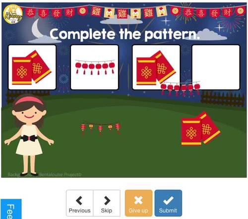 Chinese New Year Patterns Picture Sequencing Boom Cards by Teacher Kimmy