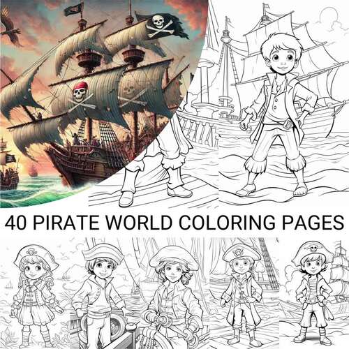 High Seas Coloring: 40 Pirate-Themed Adventures by Artful Minds Studio