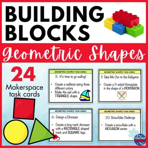 Makerspace Activity Building Blocks Task Cards Geometric Shapes ...