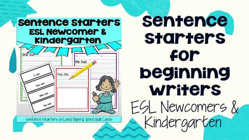 ESL Newcomer Sentence Starters & Activities, English Language Learner ...