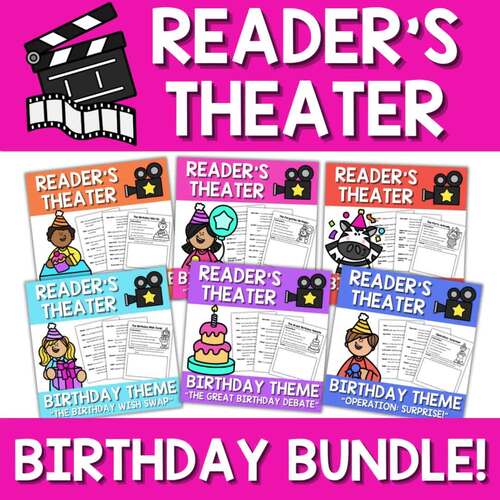 Birthday Readers Theater Activities Bundle | Fun Reading Center Skits Plays