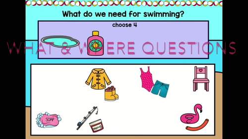 WH Questions Boom Cards | what questions | where questions Boom Cards