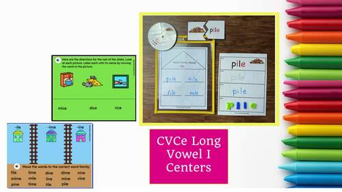 1st Grade CVCe Long Vowel I Phonics Activities Centers | TPT