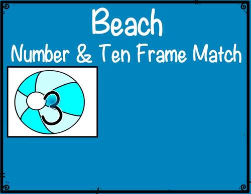 Beach Themed 0-25 Number, Ten Frame & Number Word Match | TPT