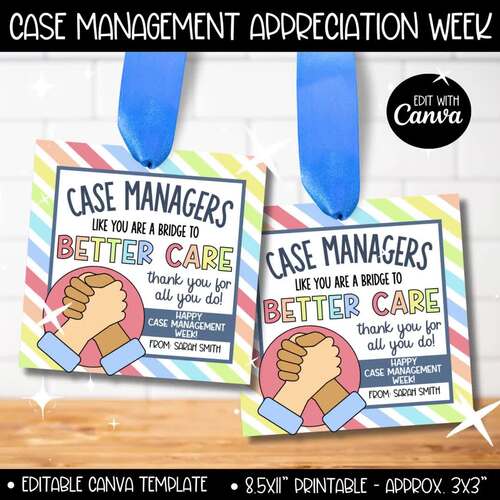 Case Manager Week Gift Tag, Case Resource Management Appreciation Week ...