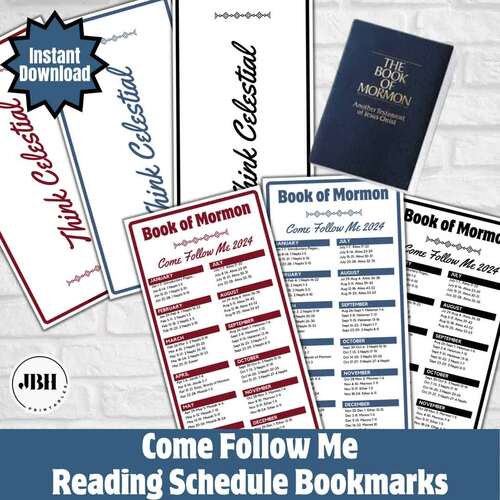 Come Follow Me 2024 Reading Schedule Bookmarks - 3 Vibrant Options!
