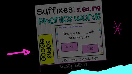 Suffixes: ed, ing, s Phonics Activity - Google Slides - NO PREP | TPT