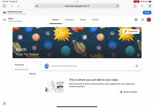 ANIMATED Google Classroom Header Banner GIF Solar System Planets