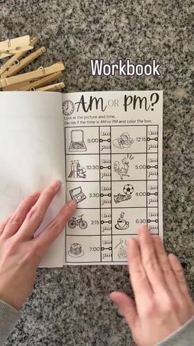 AM PM Anchor Charts and worksheets, Hours of the day, Time AM PM unit study