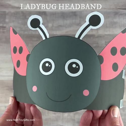 Ladybug Headband - Insect Paper Hat - Crown - Spring Coloring Activity