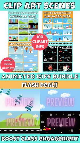 New Seller Kit 100 Clipart Bundle animated Gif Backgrounds FORYOU23