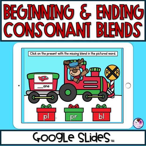 Consonant Blends - Christmas Activities - Phonics - Google Slides™