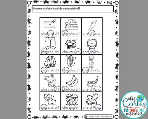 Centros conciencia fonológica- Dígrafo ch by mrscortes | TPT