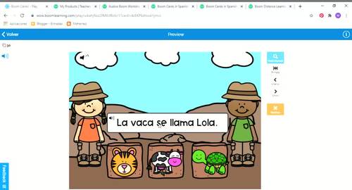 Boom Cards: Comprensión de lectura | Reading Comprehension in Spanish