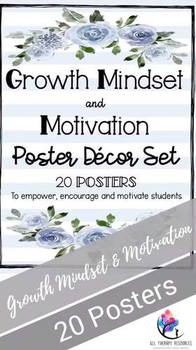 Growth Mindset and Motivation Poster Decor Set - Bulletin Board | TpT