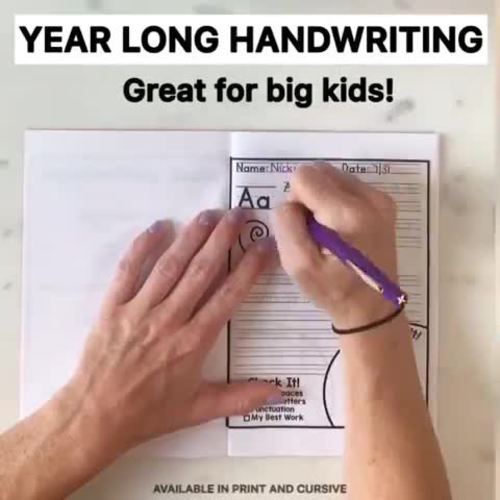 Handwriting Worksheets | CURSIVE PRINT D'NEALIAN BUNDLE for Older Students