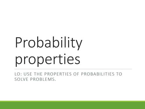 Probability Properties by Maths Support Centre | TPT