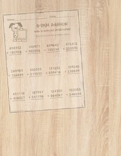 Back to School 6-Digit Addition Worksheets With & Without Regrouping ...