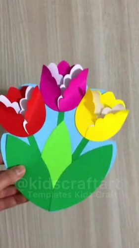 Mother’s Day Card for Mom Spring Tulips Flower Craft Craftivity Crafts ...