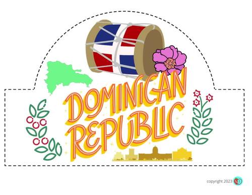 HISPANIC HERITAGE DOMINICAN REPUBLIC HATS | COLOR CUT & PASTE HAT ACTIVITY