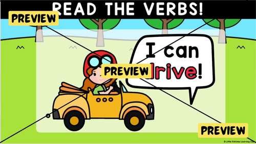Action Verbs and Irregular Past Tense Verbs PowerPoint Lesson Worksheets