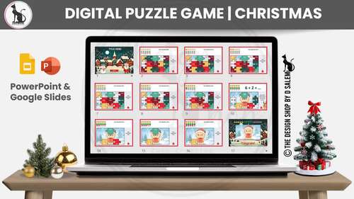 Christmas Digital Resources Google Slides Templates Puzzle Game | Set 24